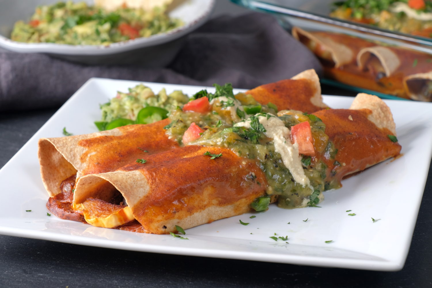 Delicata and Black Bean Enchiladas | Meatless Makeovers