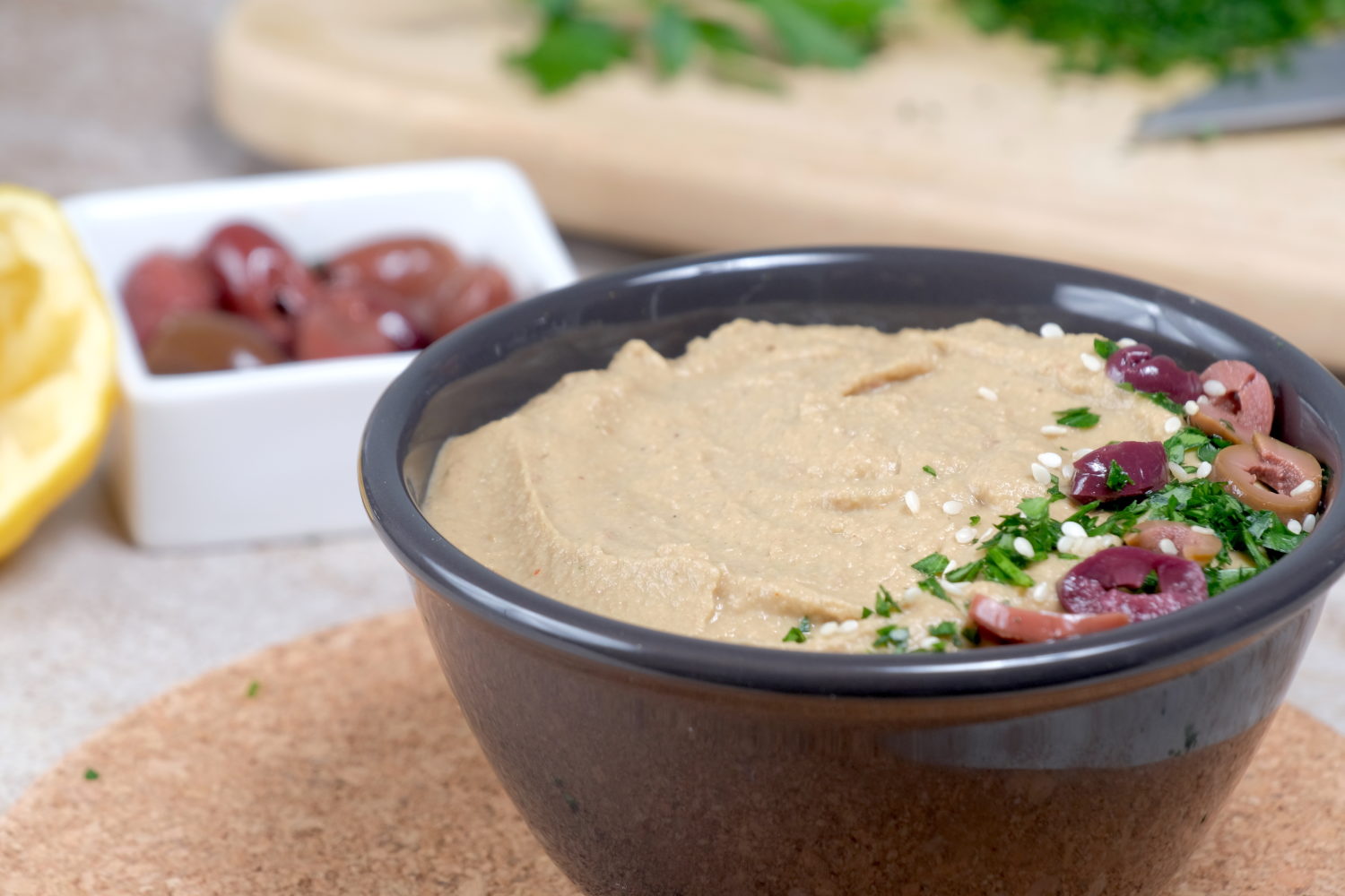 Kalamata Olive Hummus | Meatless Makeovers
