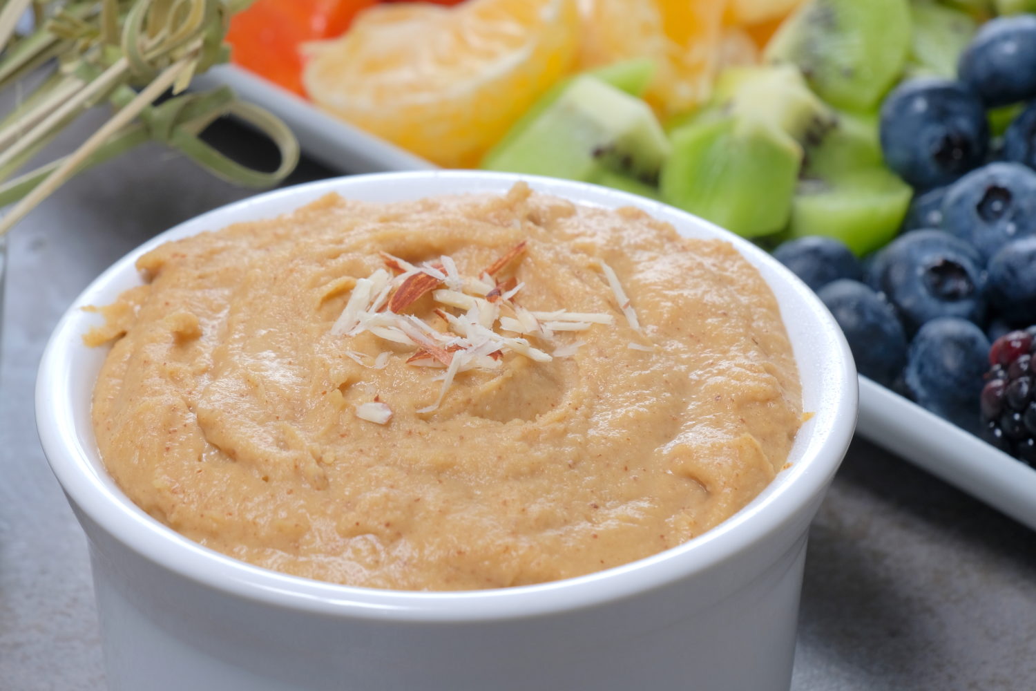 Almond Dessert Hummus | Meatless Makeovers