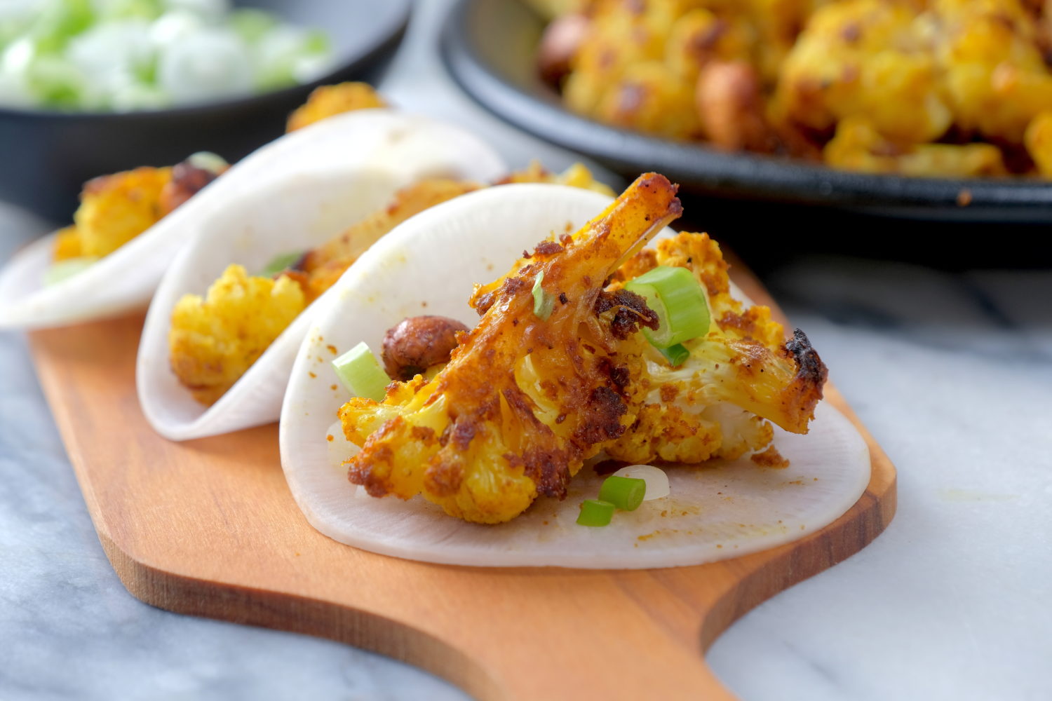 Curried Cauliflower Daikon Wraps | Meatless Makeovers